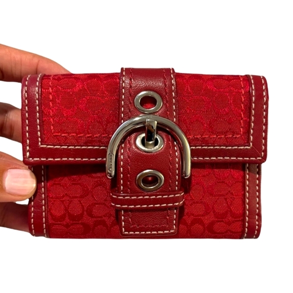 Coach | Bags | Coach Soho Red Signature Jacquard Bifold Wallet | Poshmark